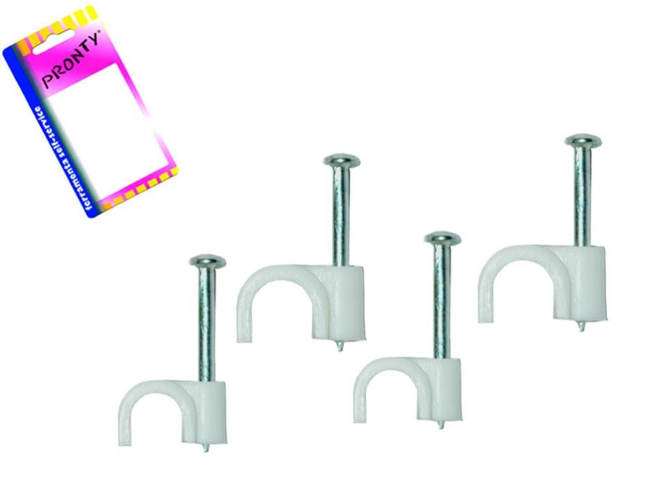 Chiodini fissacavo in plastica bianca in blister - mm.6-7, in bl.30 pz ...