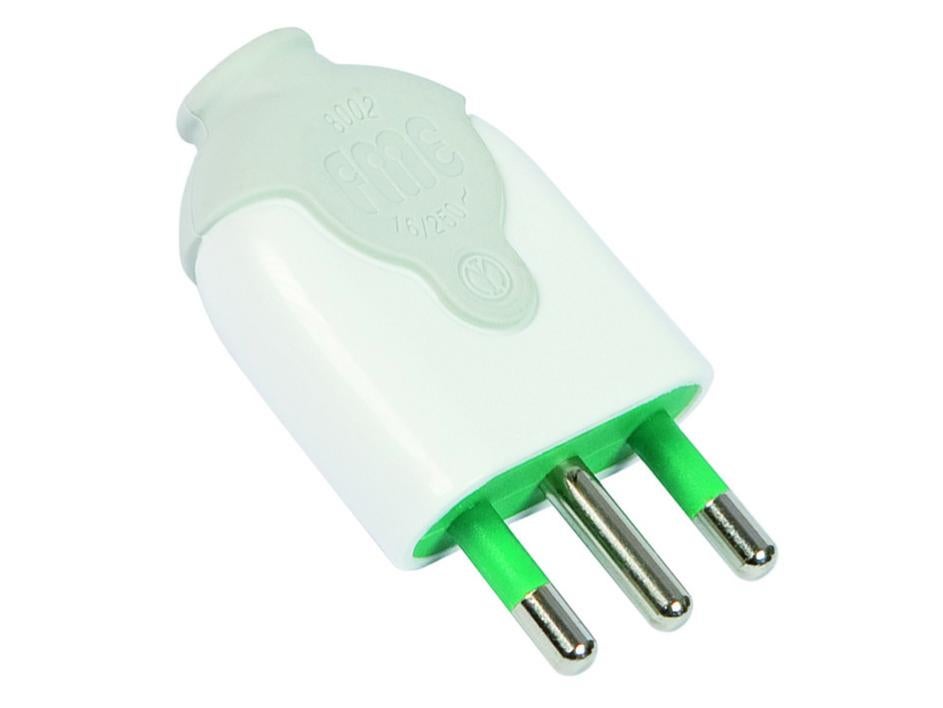 Spina dritta 2 poli + terra 16a bianca - bianca 80020 | Leroy Merlin