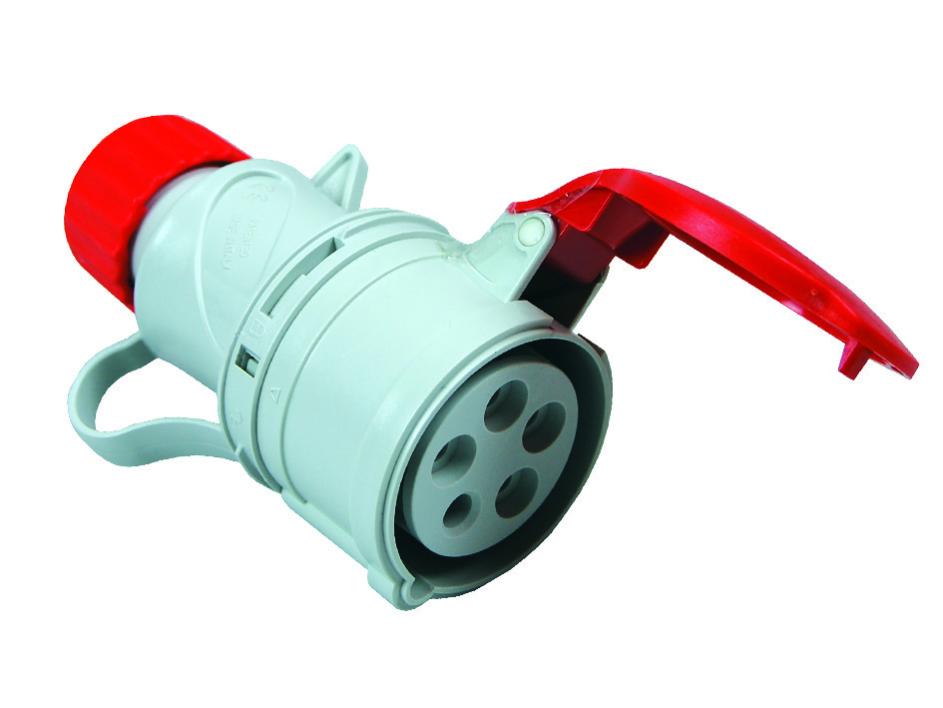 Presa industriale volante argo rossa 3p+t+n cee 309 ip44 - 16a colore ...