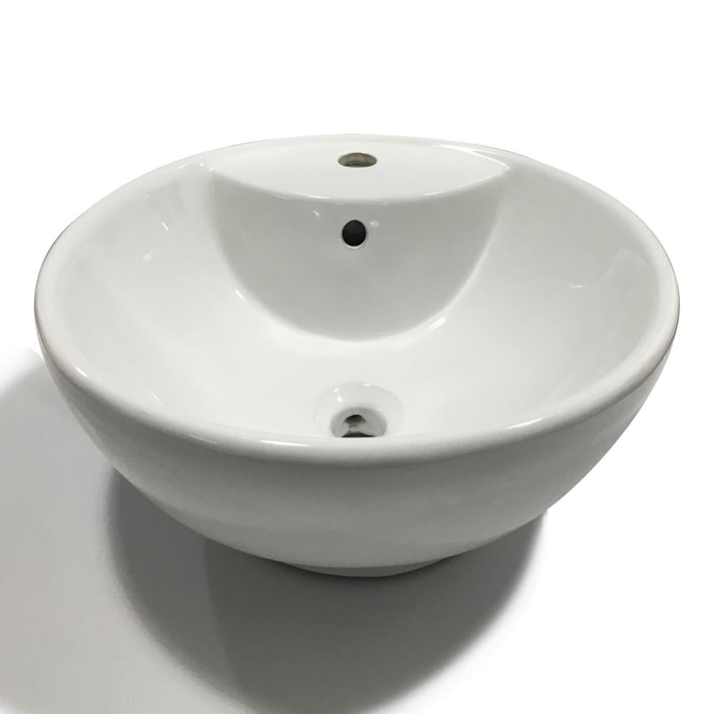 Lavabo da appoggio ceramica bianco tondo lavandino arredo bagno ...