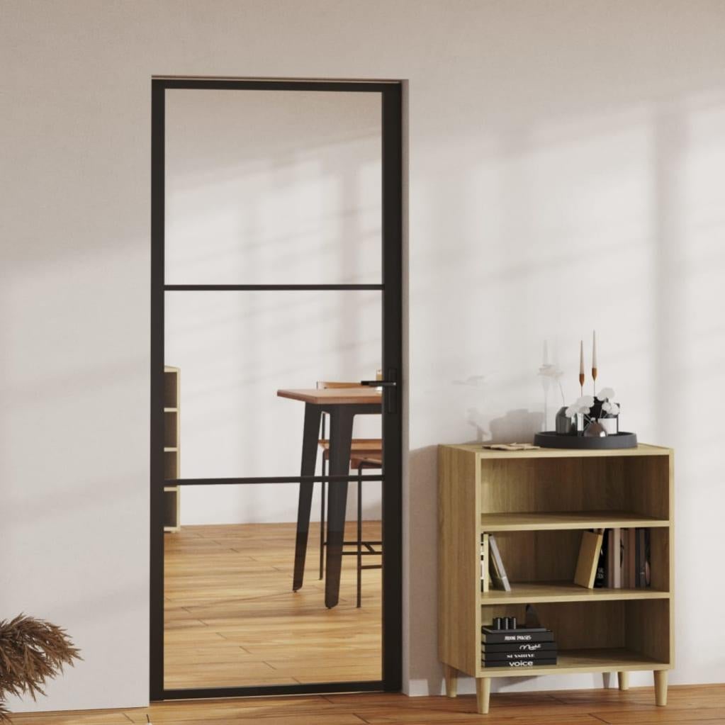 VidaXL Porta da Interno ESG Vetro e Alluminio 83x201,5 cm Nera | Leroy ...