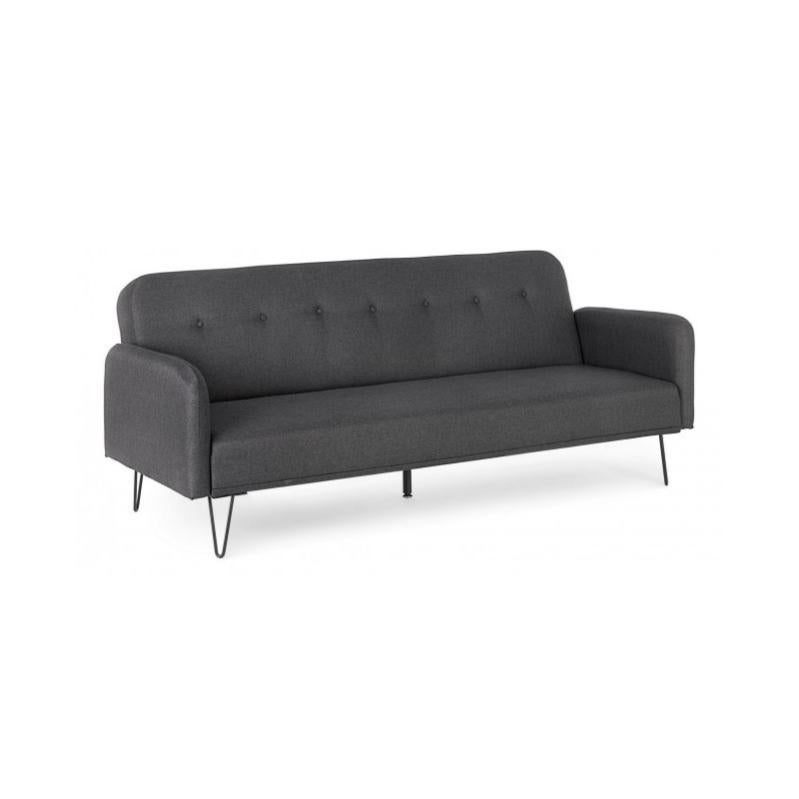 Divano letto tre posti in tessuto Nero BRIDJET 200x82x h81 cm | Leroy ...