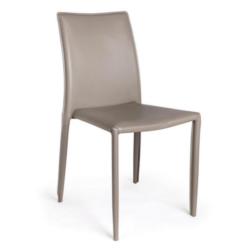 Chaise de salle à manger en acier recouvert de PVC Tortora ALISON 50x42 ...