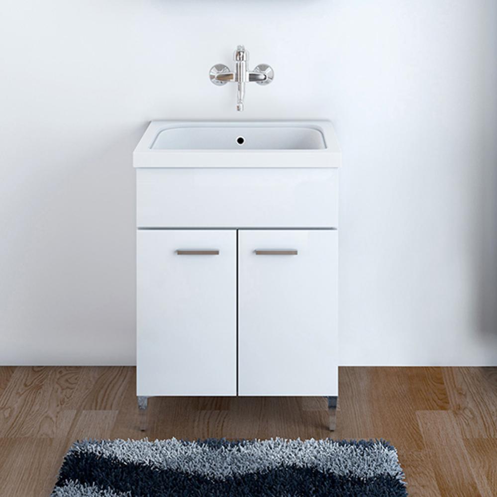 Mobile Lavatoio Bianco Lucido in ceramica 60x50 cm con strofinatoio ...