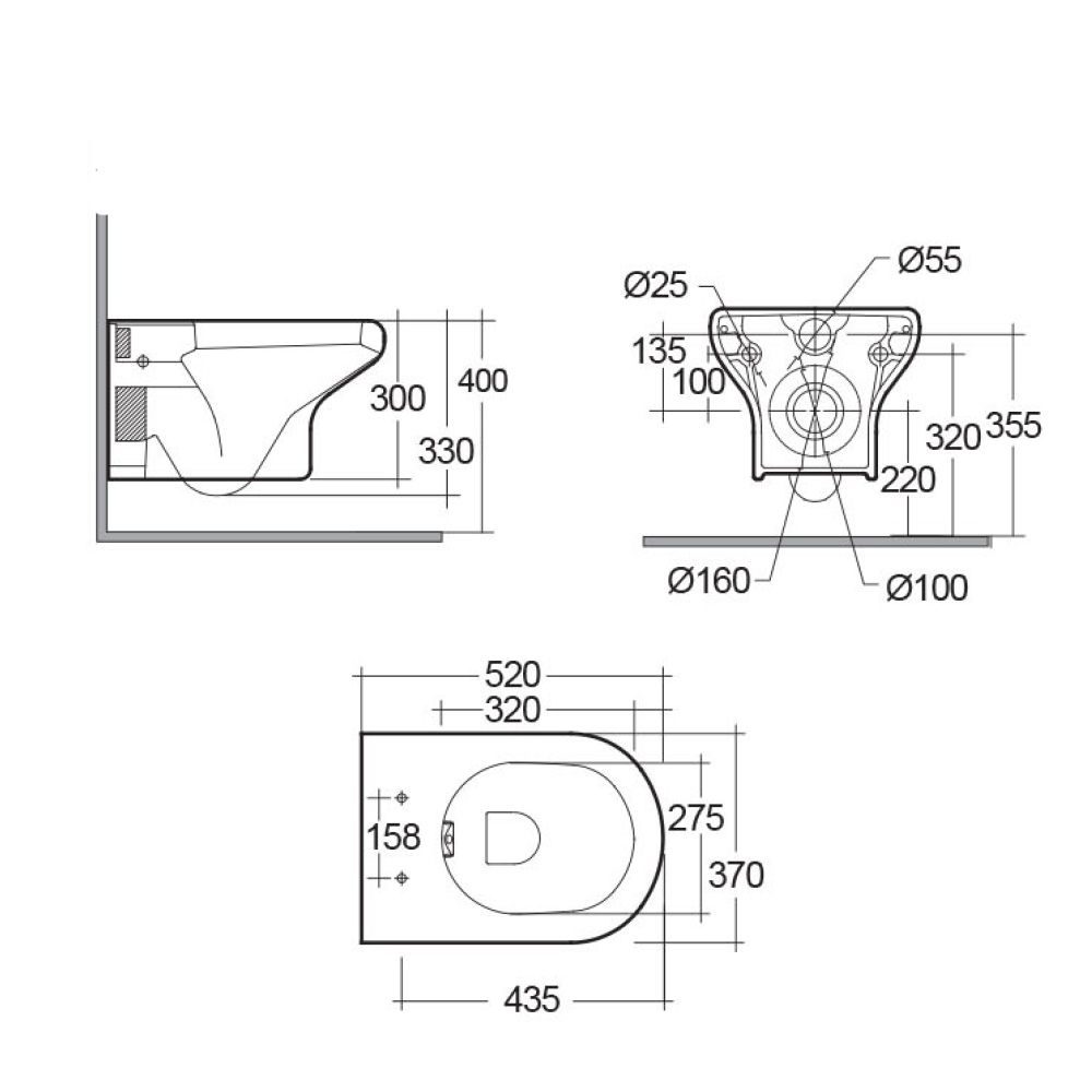 Set di Sanitari sospesi con WC + Bidet + Copriwater tradizionale ...