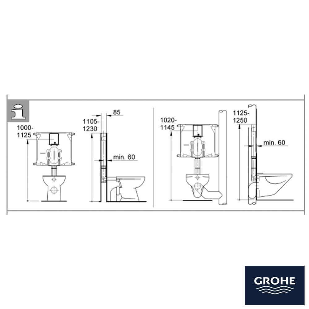 Grohe Cisterna para WC espesor 80mm 38863000 | Leroy Merlin