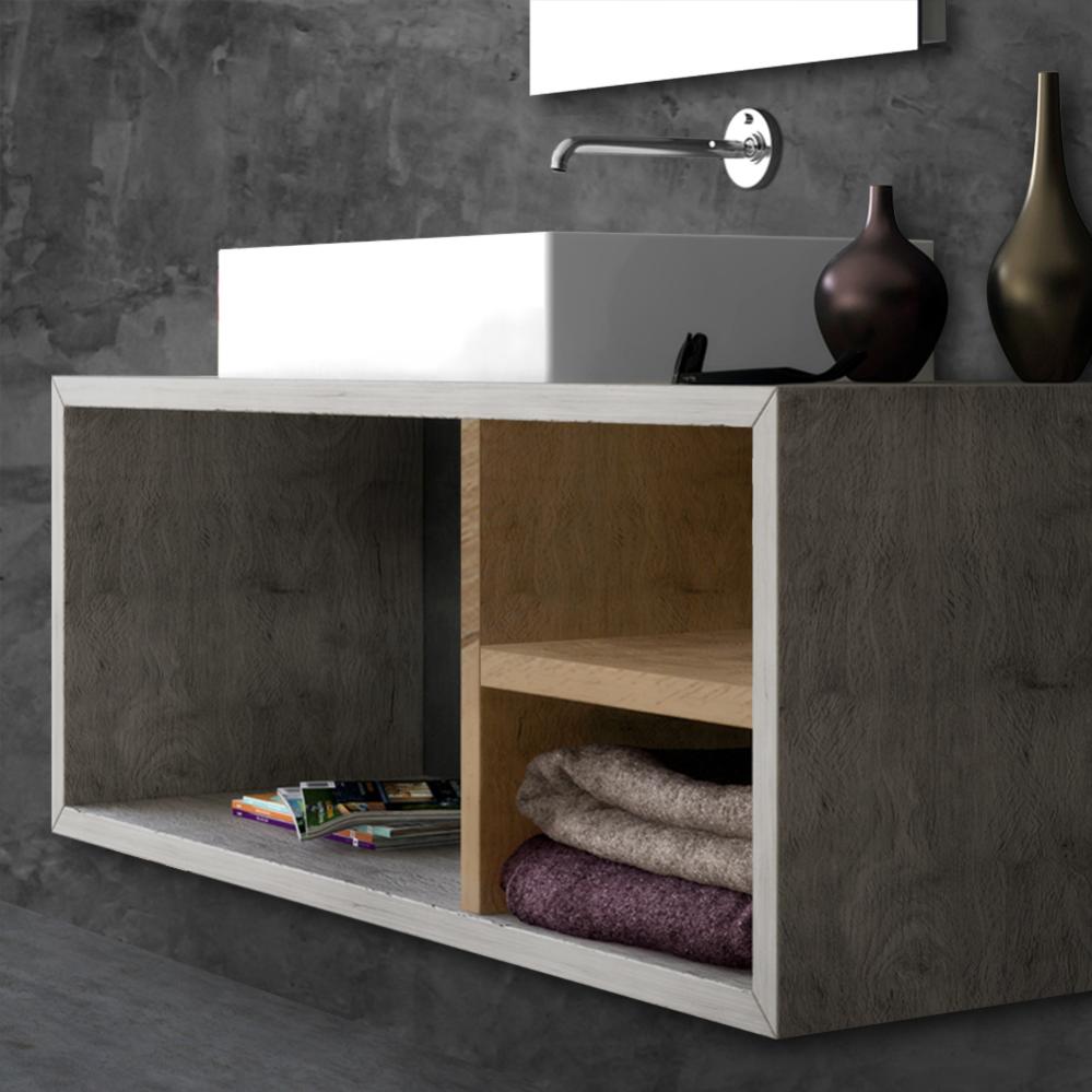 Inserto reversibile in rovere miele per mobile bagno sospeso aperto ...