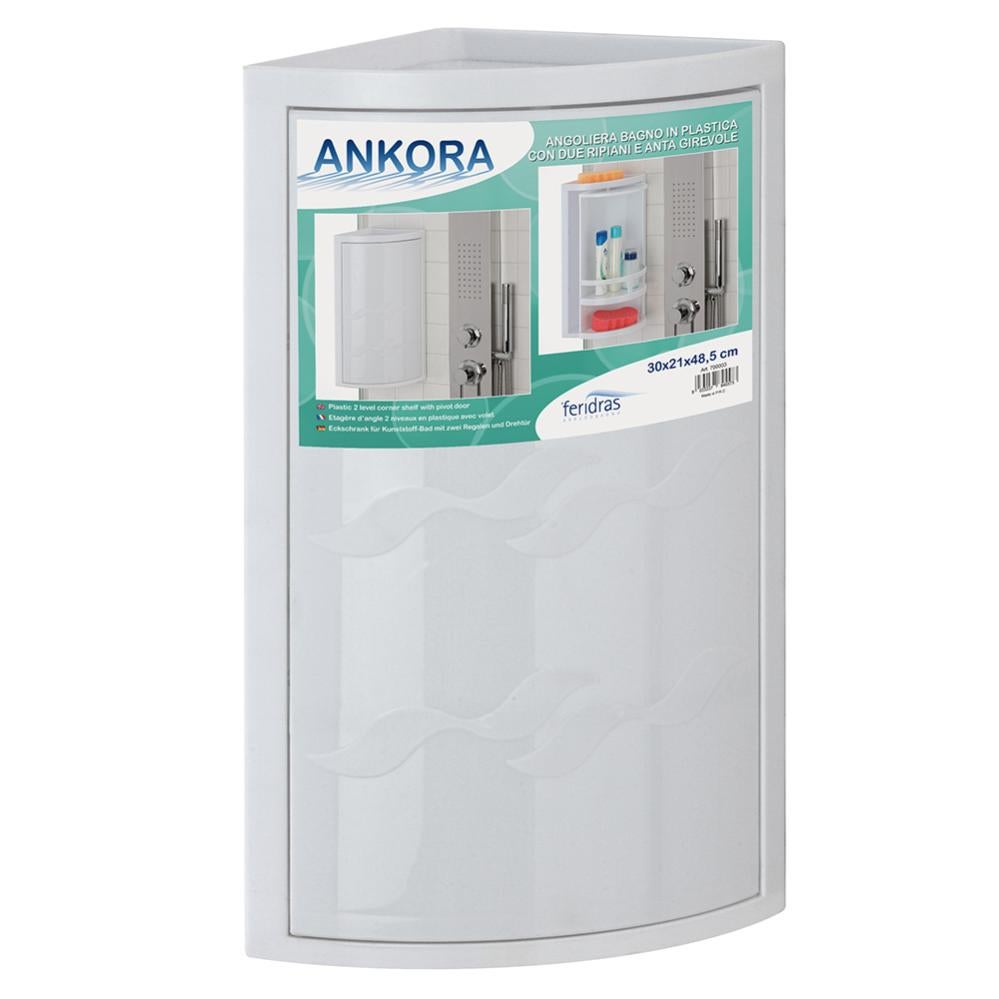 Angoliera Bagno in Plastica Due Ripiani e Anta Girevole | Leroy Merlin