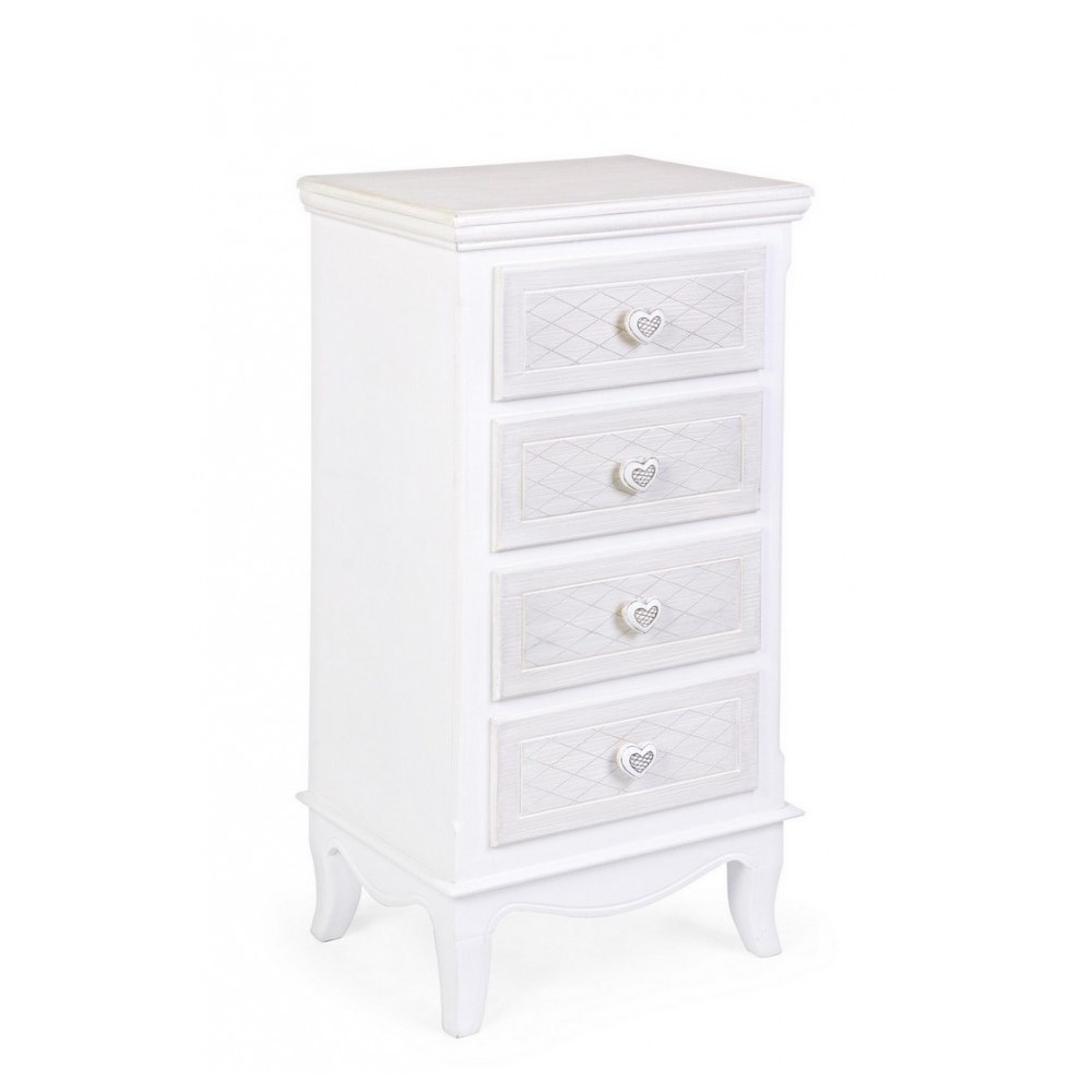 Commode classique en bois blanc 4 tiroirs Charlene | Leroy Merlin