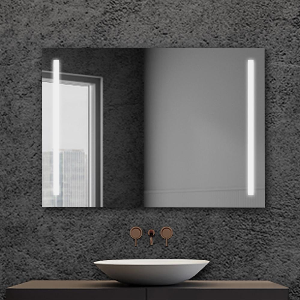 Specchio bagno LED 105x70cm reversibile completo di fasce luminose ...