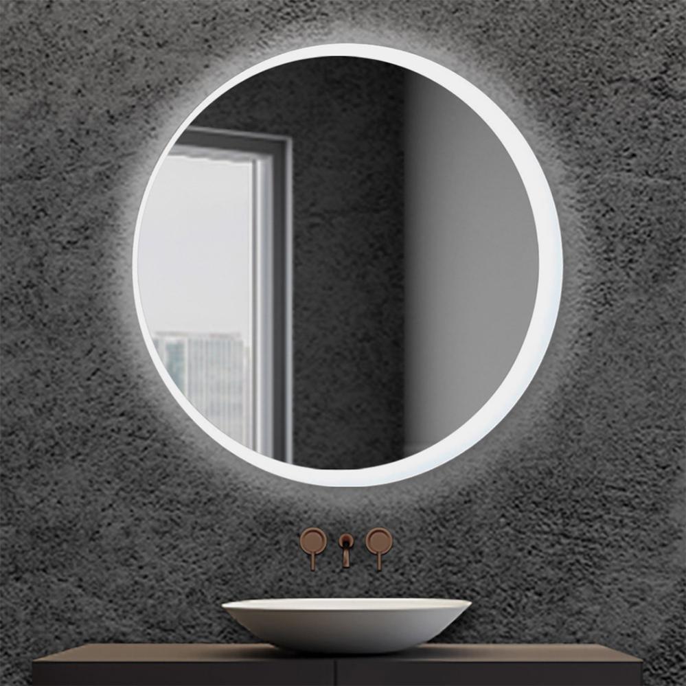Specchio bagno retroilluminato tondo D. 90 cm con cornice a LED | Leroy ...