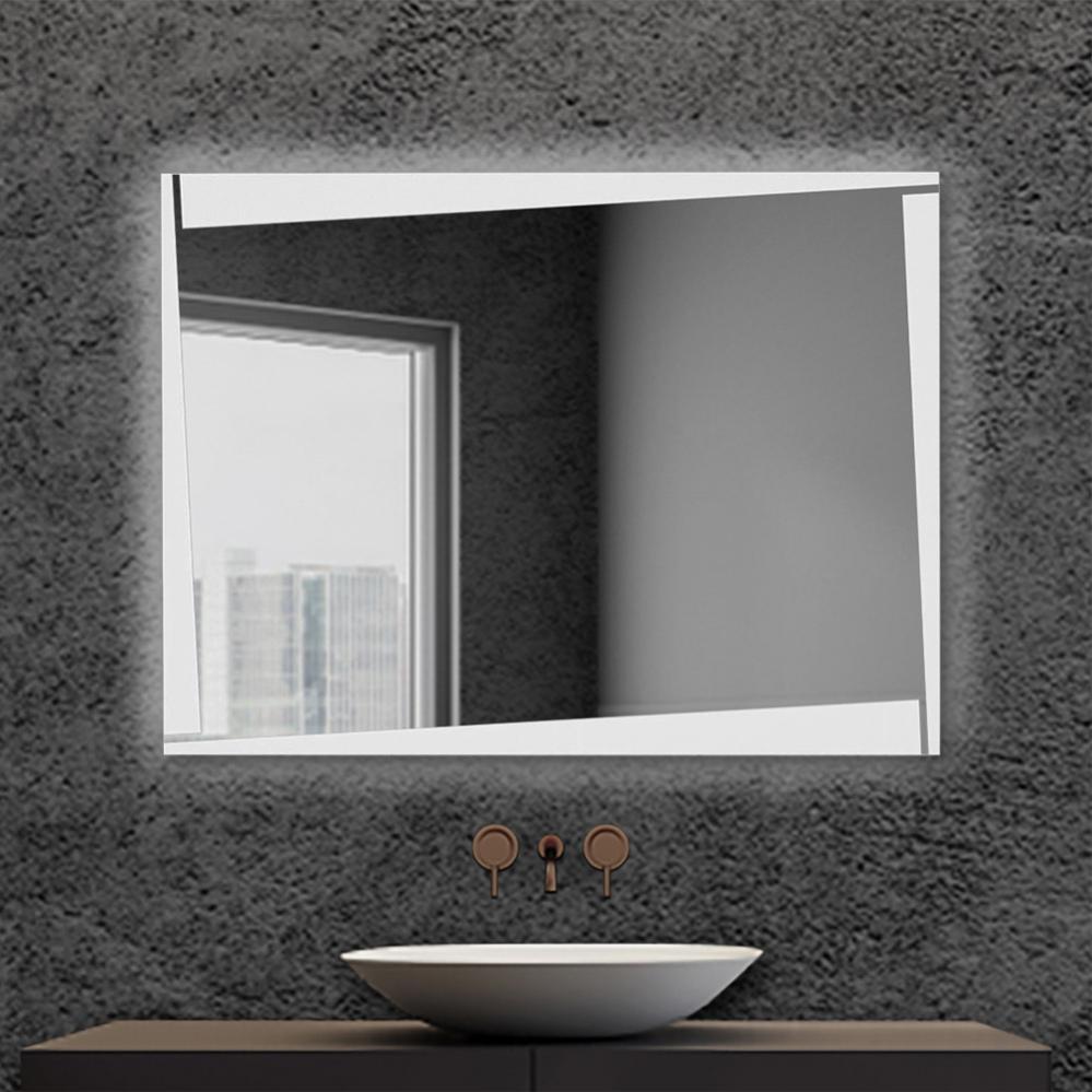 Specchio bagno LED 80x60cm reversibile con fasce luminose | Leroy Merlin