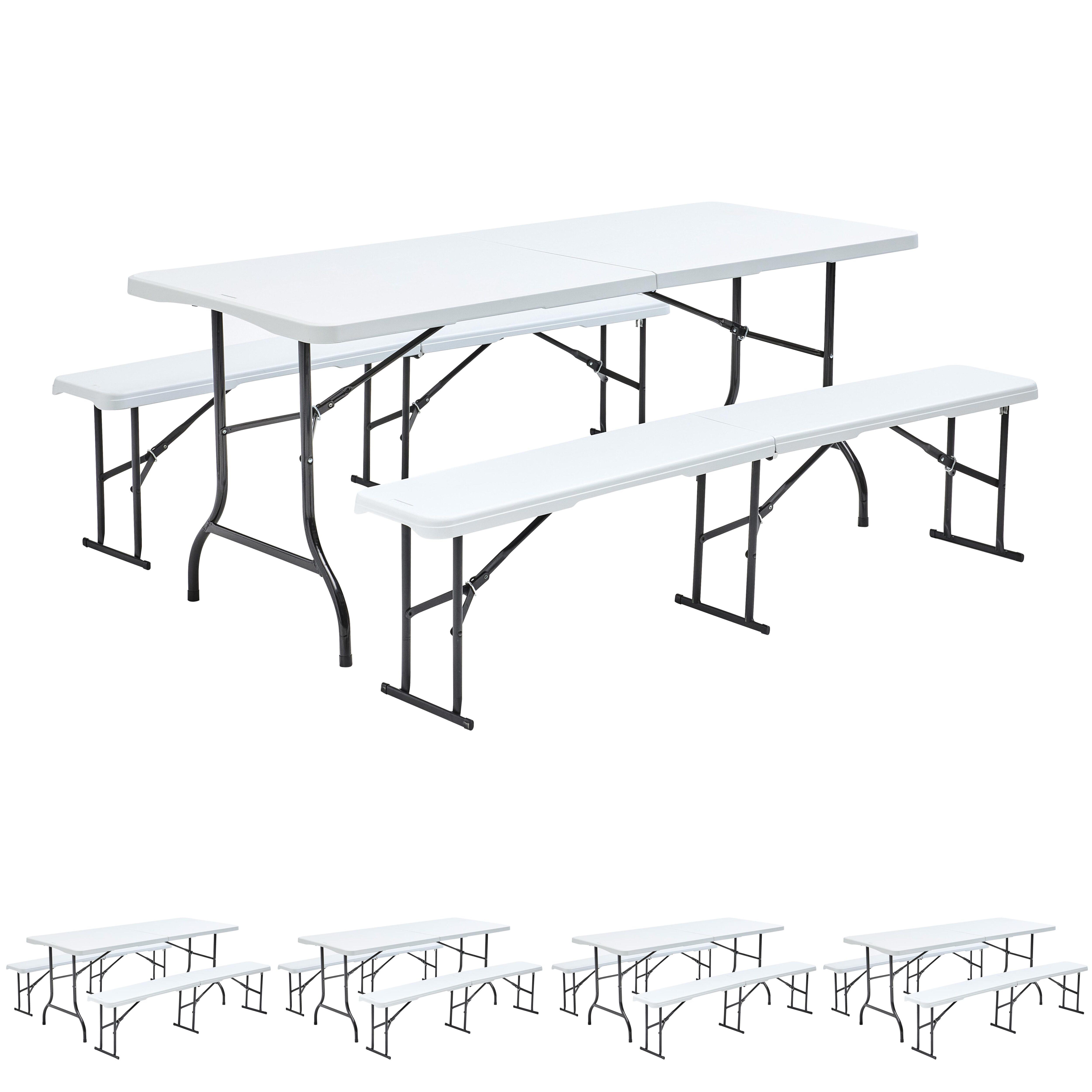 Table et bancs pliants 8 places - Lot de 5 | Leroy Merlin