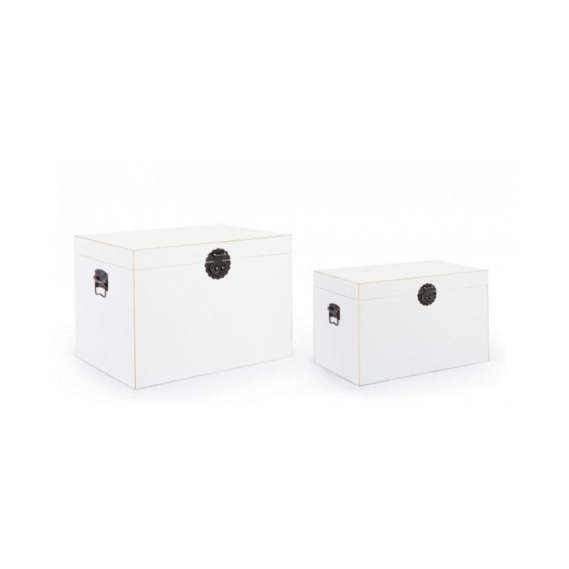 Set 2 Baule Pechino bianco in legno | Leroy Merlin