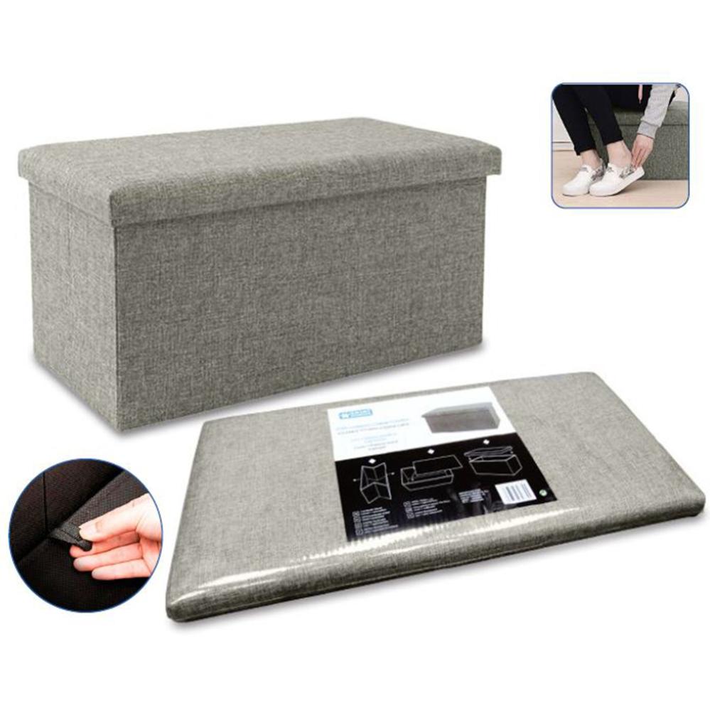Pouf Rangement Rectangulaire Siège Repose-Pieds Pliante Supporte Jusqu ...