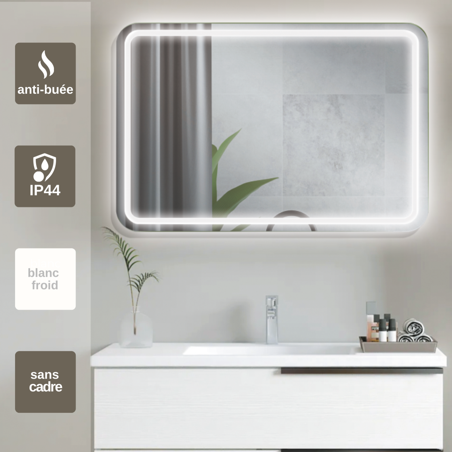 Specchio da bagno illuminato AUSTRIA LEDIMEX l.120 x H.80 cm | Leroy Merlin