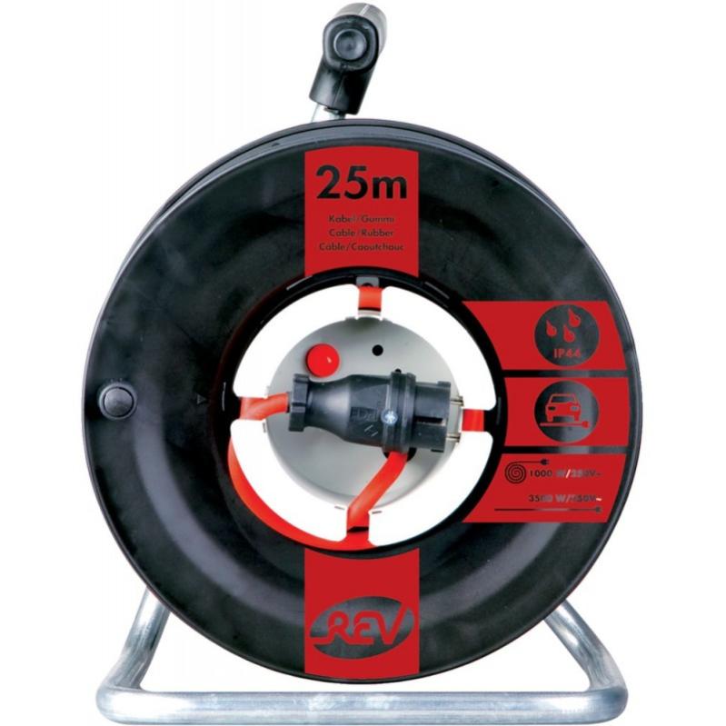 Dévidoir de cable électrique H07RN-F3G 25 m, noir/rouge | Leroy Merlin