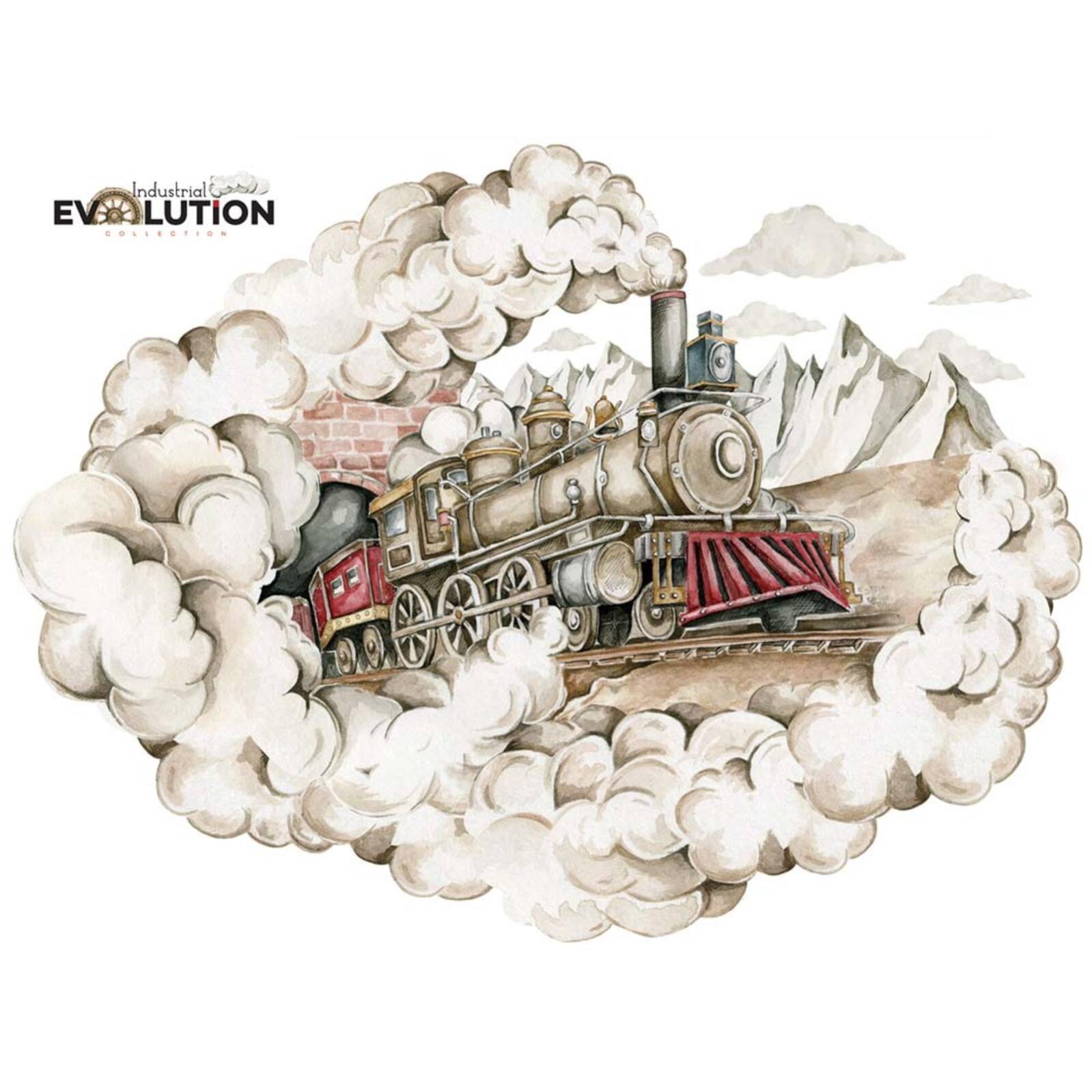 Sticker Locomotive à Vapeur Style Vintage pour Mur - 95 x 70 cm | Leroy ...