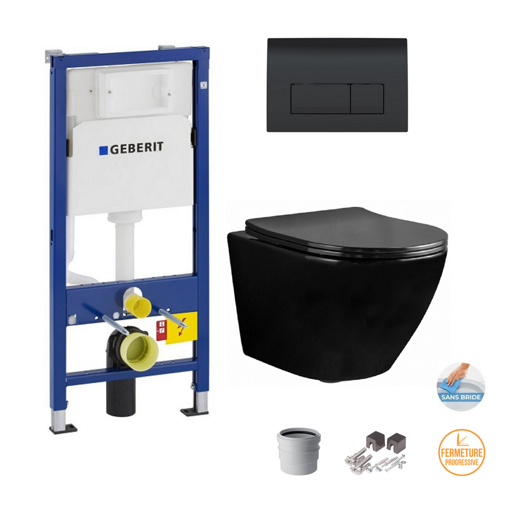 Pack Geberit Wc Duofix UP100 + Pulsador Delta 51 negro (setup100-pro1 ...