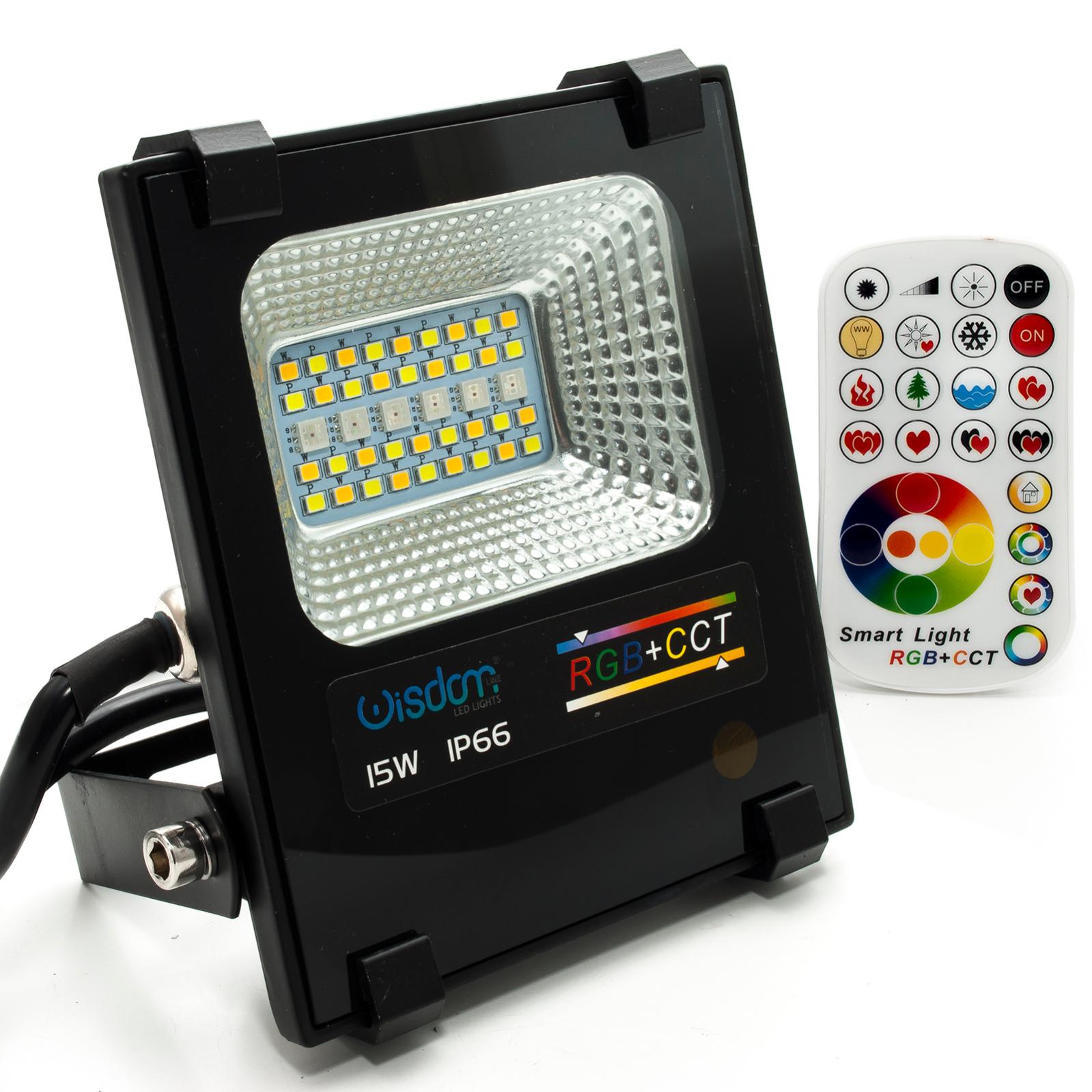 Faro a led da 15w rgbw faretto per esterno multicolor con telecomando ...