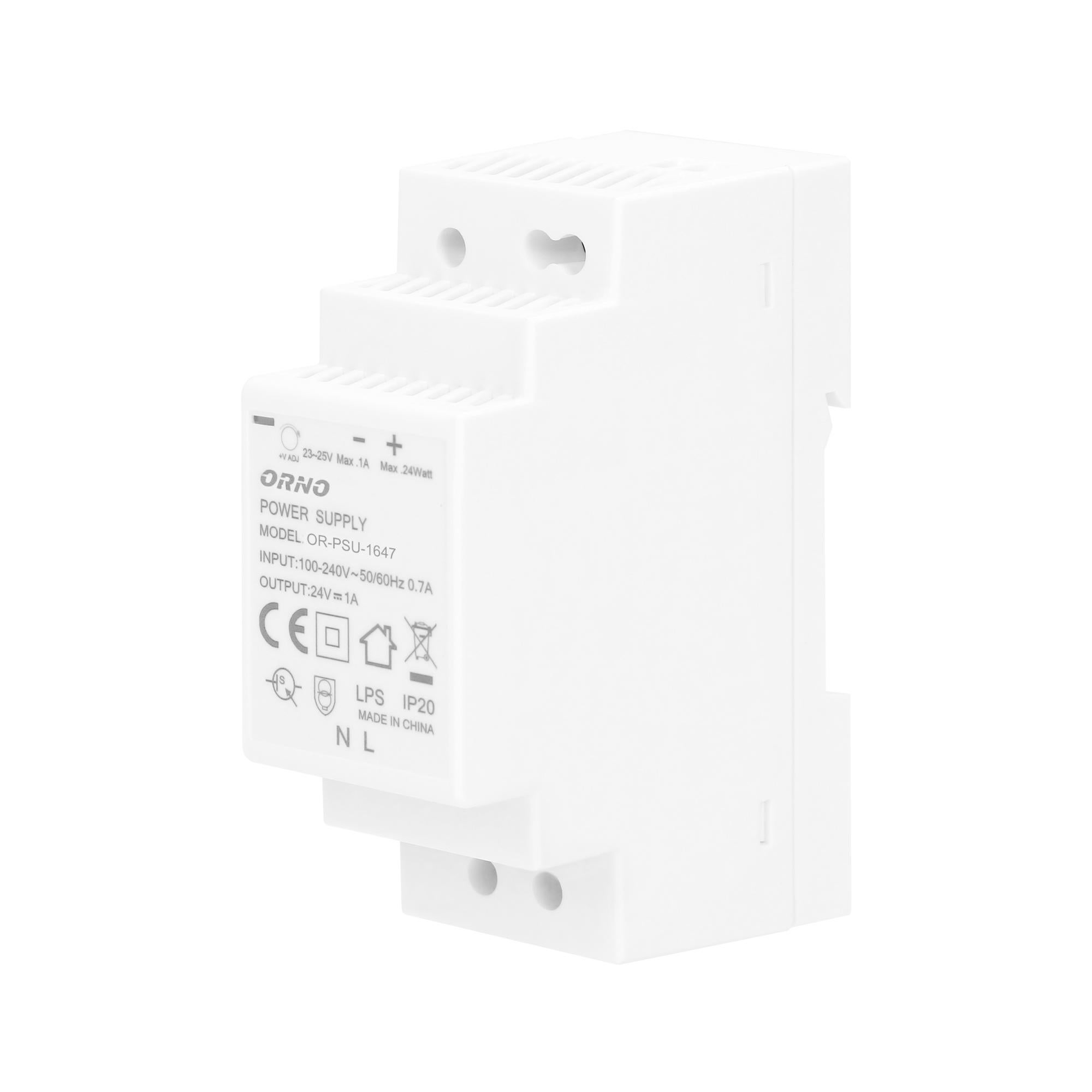 Alimentation rail DIN 24VDC 1A couleur blanche - Orno | Leroy Merlin
