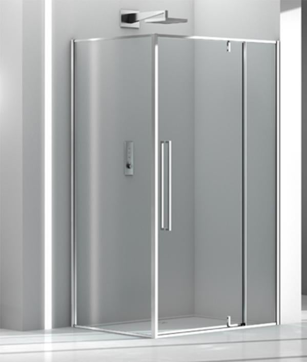 Box doccia angolare 80x120 cm apertura battente trasparente serie zen ...
