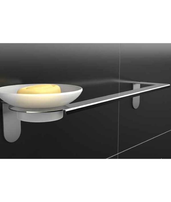 Porta asciugamani con portasapone acciaio lucido serie easy capannoli ...