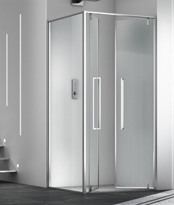Box doccia angolare 75x75 cm apertura saloon trasparente serie zen zsal ...