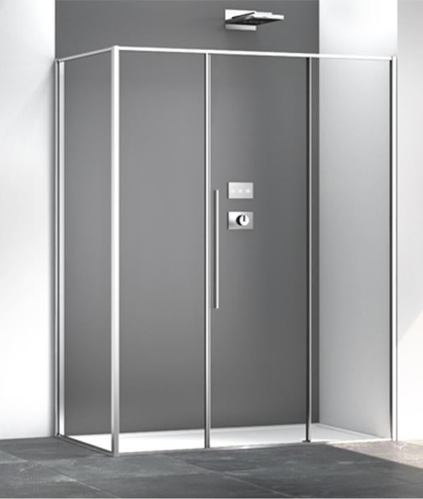 Box doccia 3 lati 75x150x75 cm con 2 ante fisse porta scorrevole ...