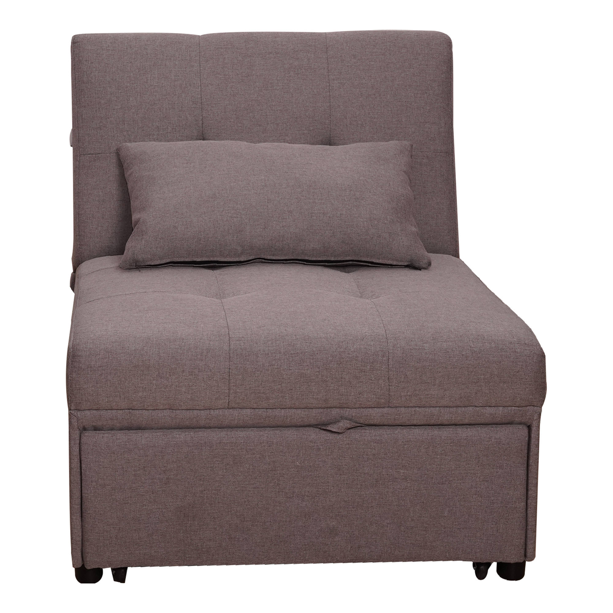 Poltrona letto singolo, con cuscino e materasso inclusi, Pouf ...