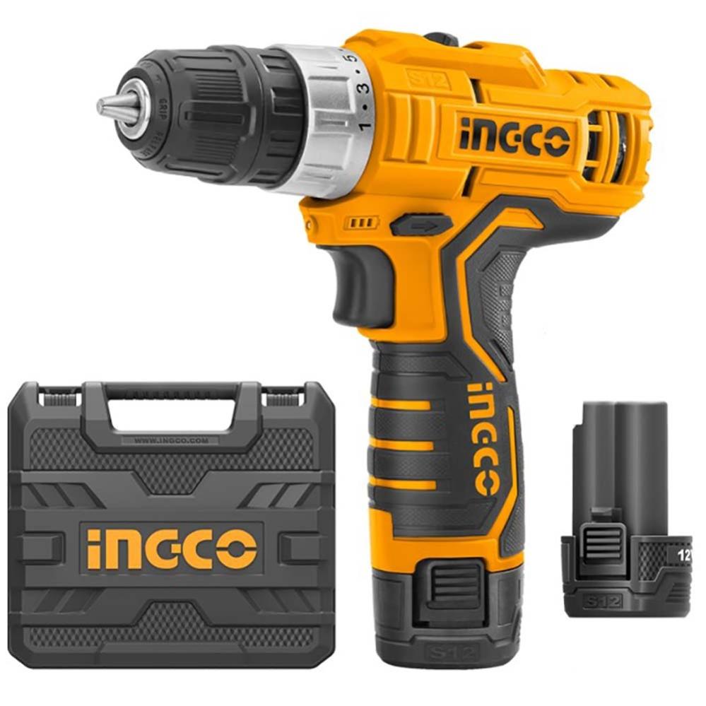 Trapano avvitatore a batteria 12 V 2 batterie - Ingco CDLI1232E | Leroy ...