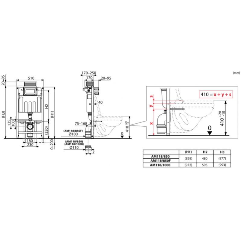 Alca Bastidor autoportante 85cm para WC suspendido (AM118/850F) | Leroy ...