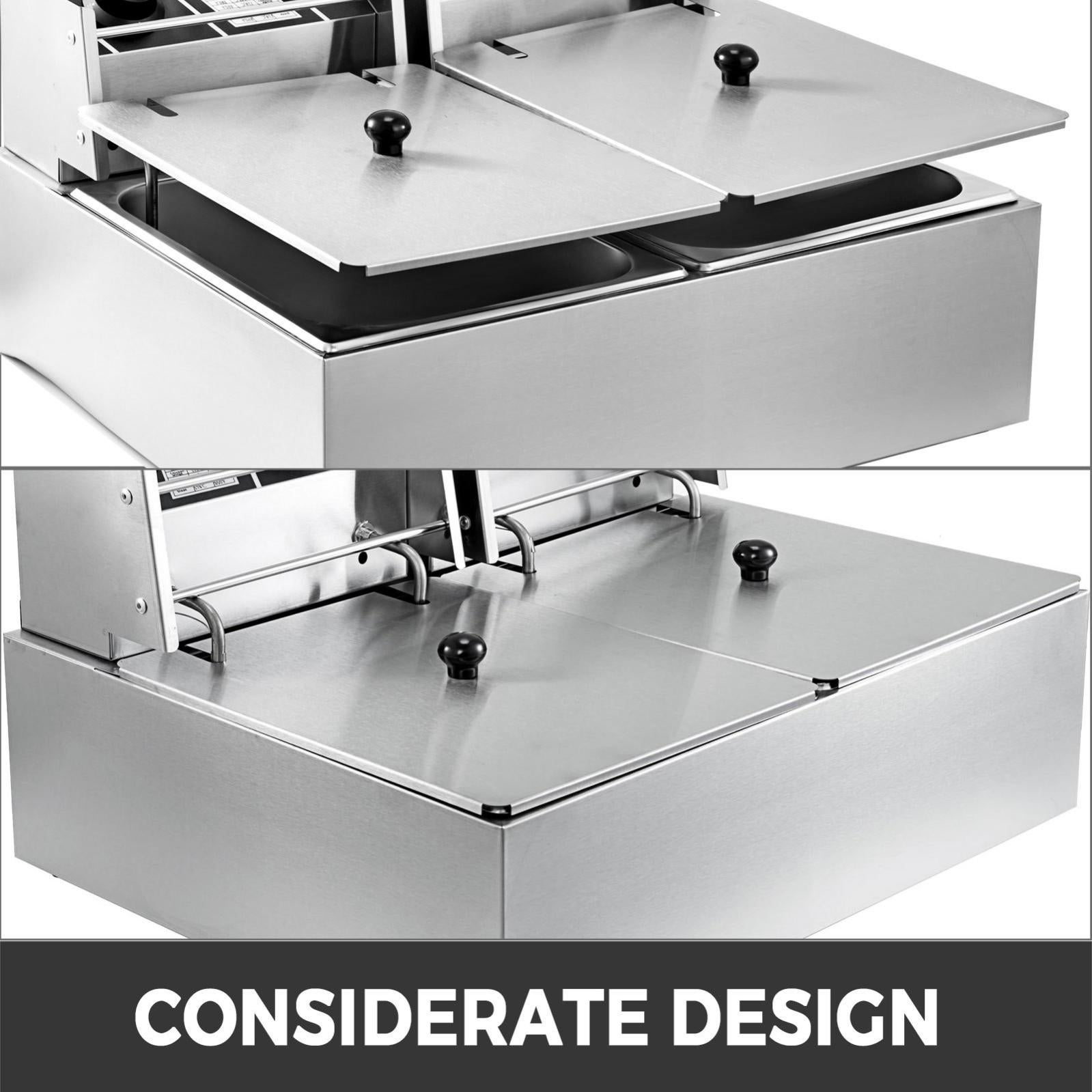 Double Friteuse Electrique Professionnelle 2 Cuve Inox Frites 2 x 10L ...