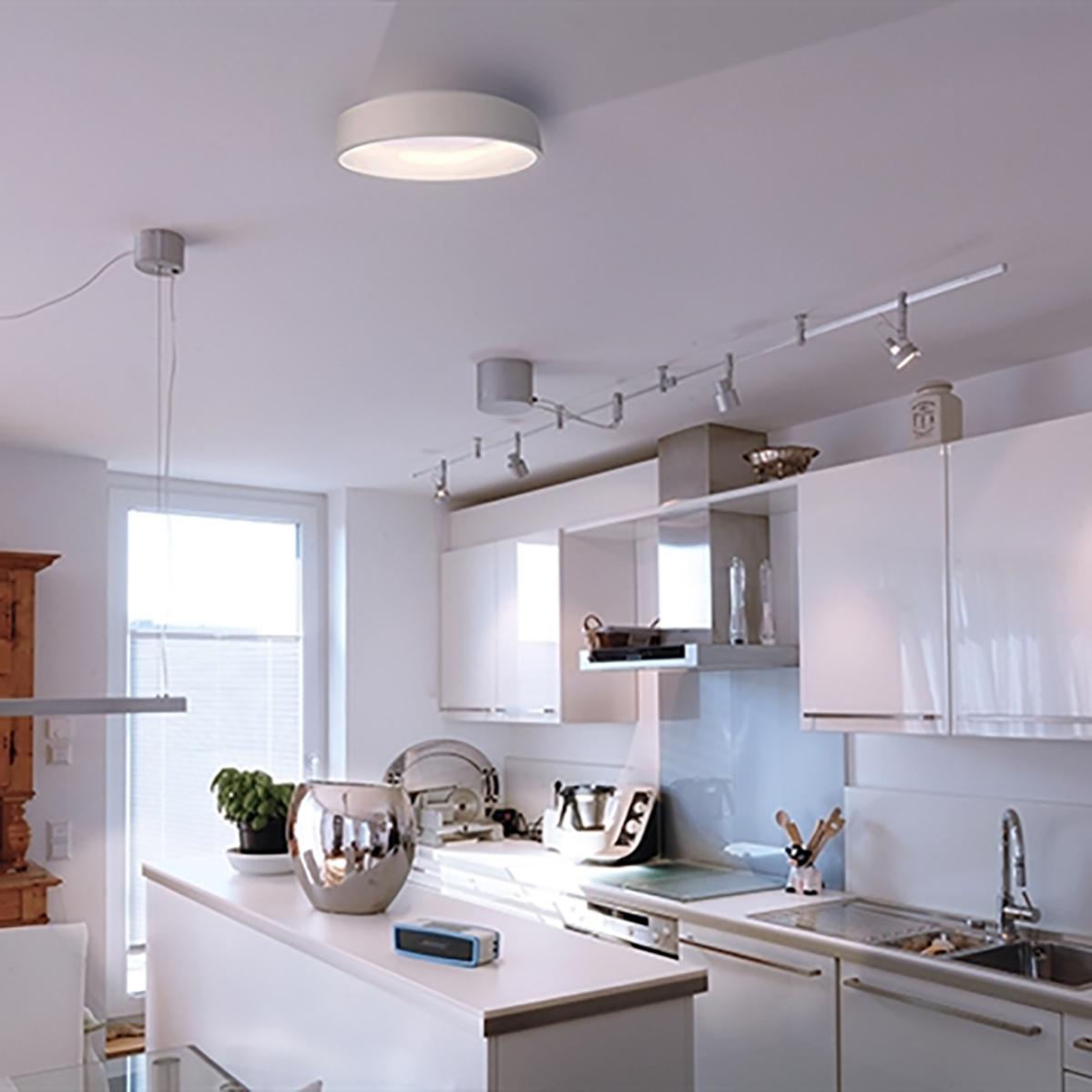 SCULPTORIS 60 Lampadario moderno cerchio bianco LED 40W lampada ...