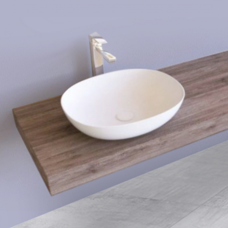 Tablette de lavabo en bois stratifi? San Marco Terra > jusqu'? 140 cm ...
