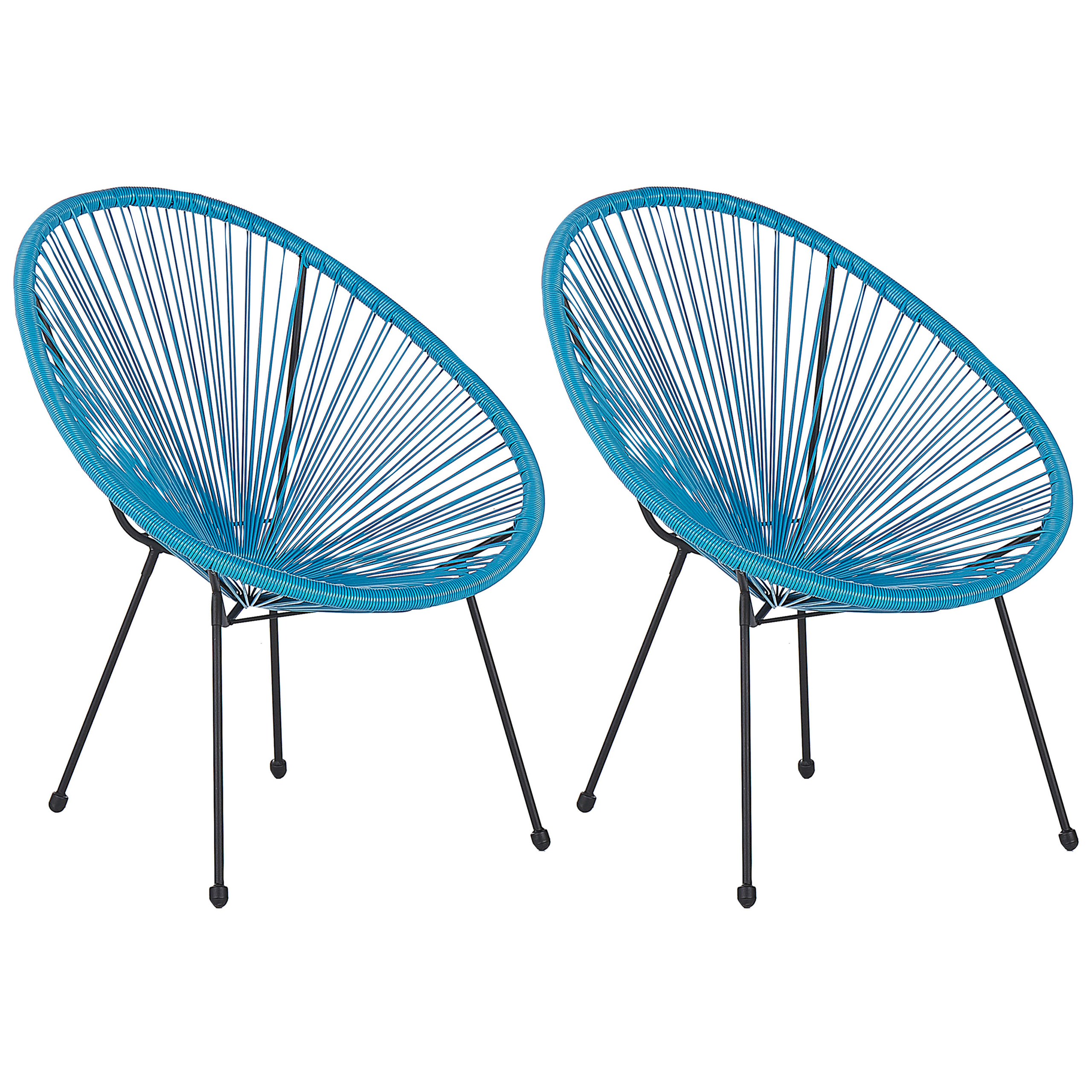 Set di 2 sedie spaghetti rattan blu ACAPULCO II | Leroy Merlin