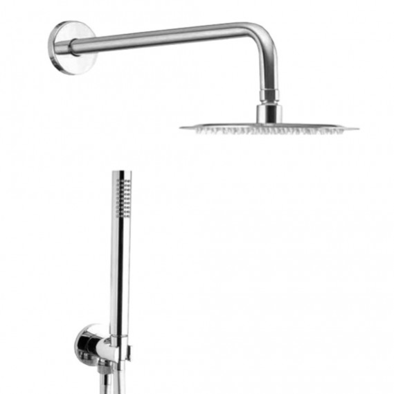 Kit doccia rotondo con soffione e braccio cromato diam. 25 | Leroy Merlin