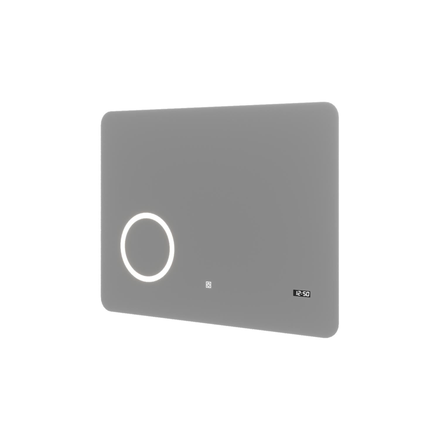 Specchiera touch con lente d' ingrandimento e orologio da cm 80x60 ...