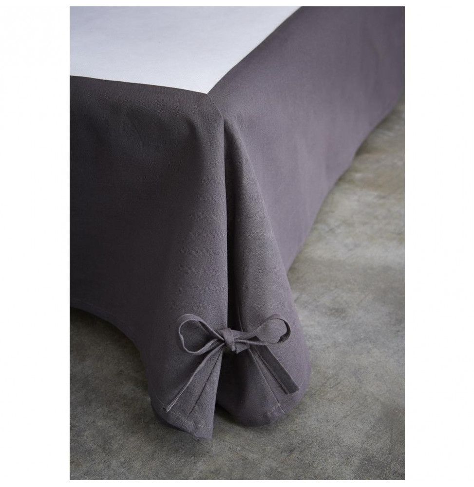 Cache-sommier DUNEDIN 160x200cm - Gris foncé métallisé | Leroy Merlin