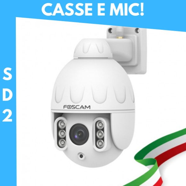 [AUDIO INTEGRATO / PTZ] SD2 Telecamera IP motorizzata Wireless da ...