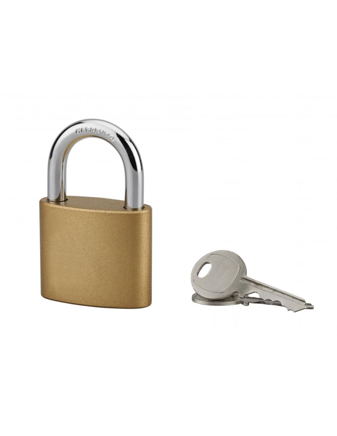 Lucchetto con chiave, interno, ovale, 50 mm, ansa in acciaio temprato ...