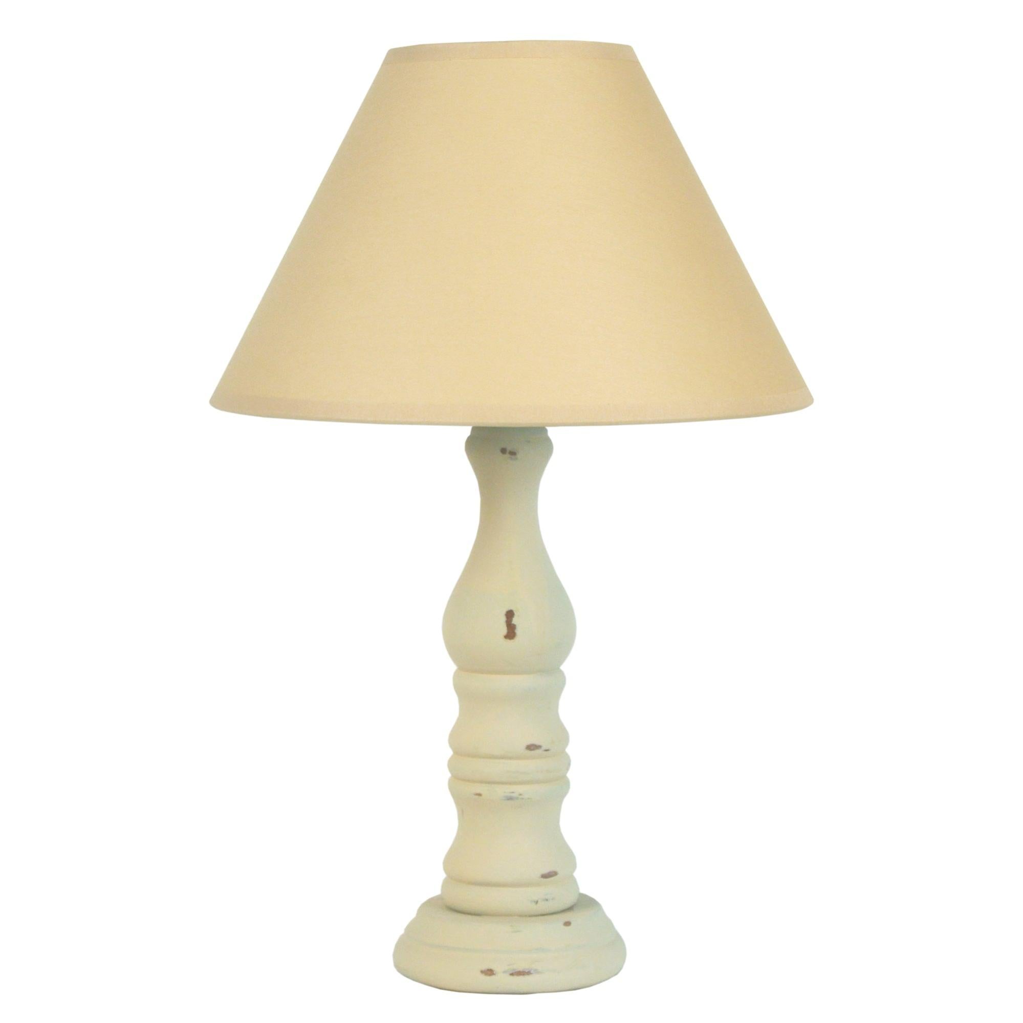 ISSY - Lampe de chevet colonne bois crème | Leroy Merlin