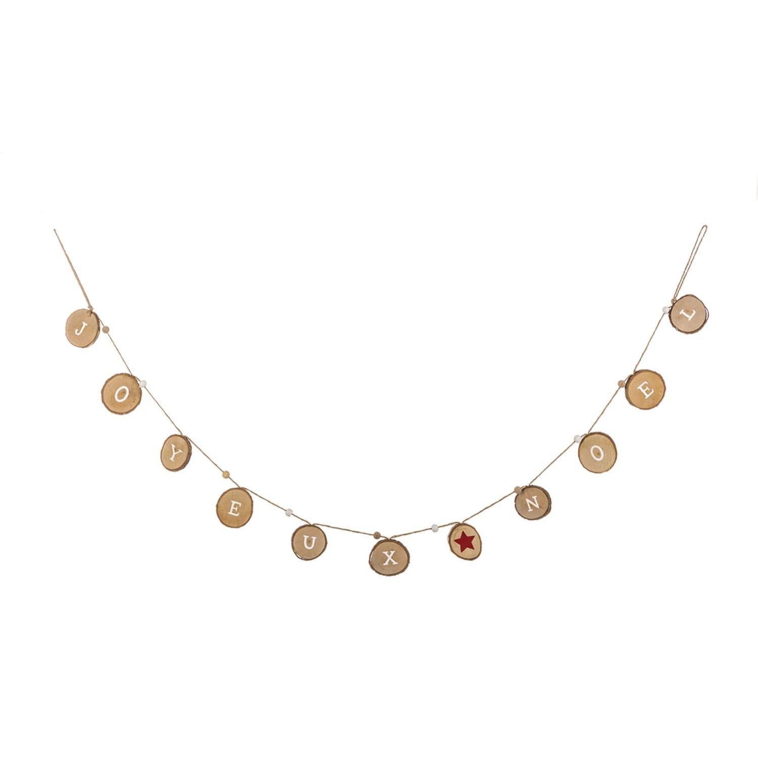 Guirlande de Noël design rondin Jeanne - Rouge | Leroy Merlin