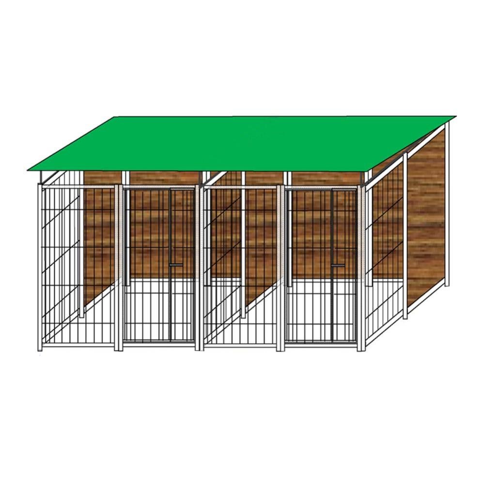 2 box per cani copertura e retro in legno zincatura a caldo ciascuno da ...