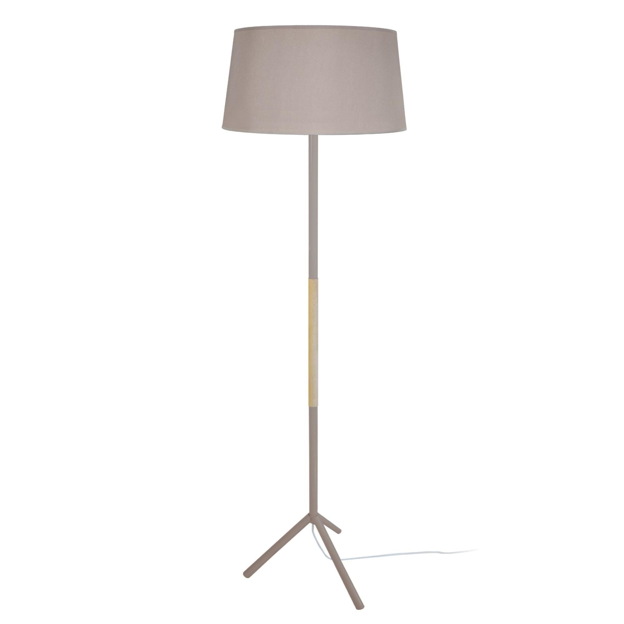 Lampadaire TOSEL TRIDENT C tissu taupe,naturel D 40 x H 155 cm | Leroy Merlin