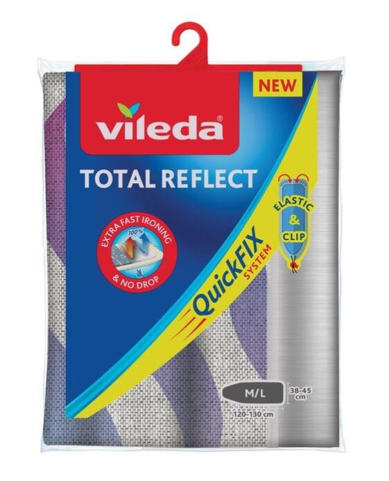 Vileda Total Reflect, Funda de Planchar Metálica, Planchado Extra Rápido, Ajustable, color Gris ...