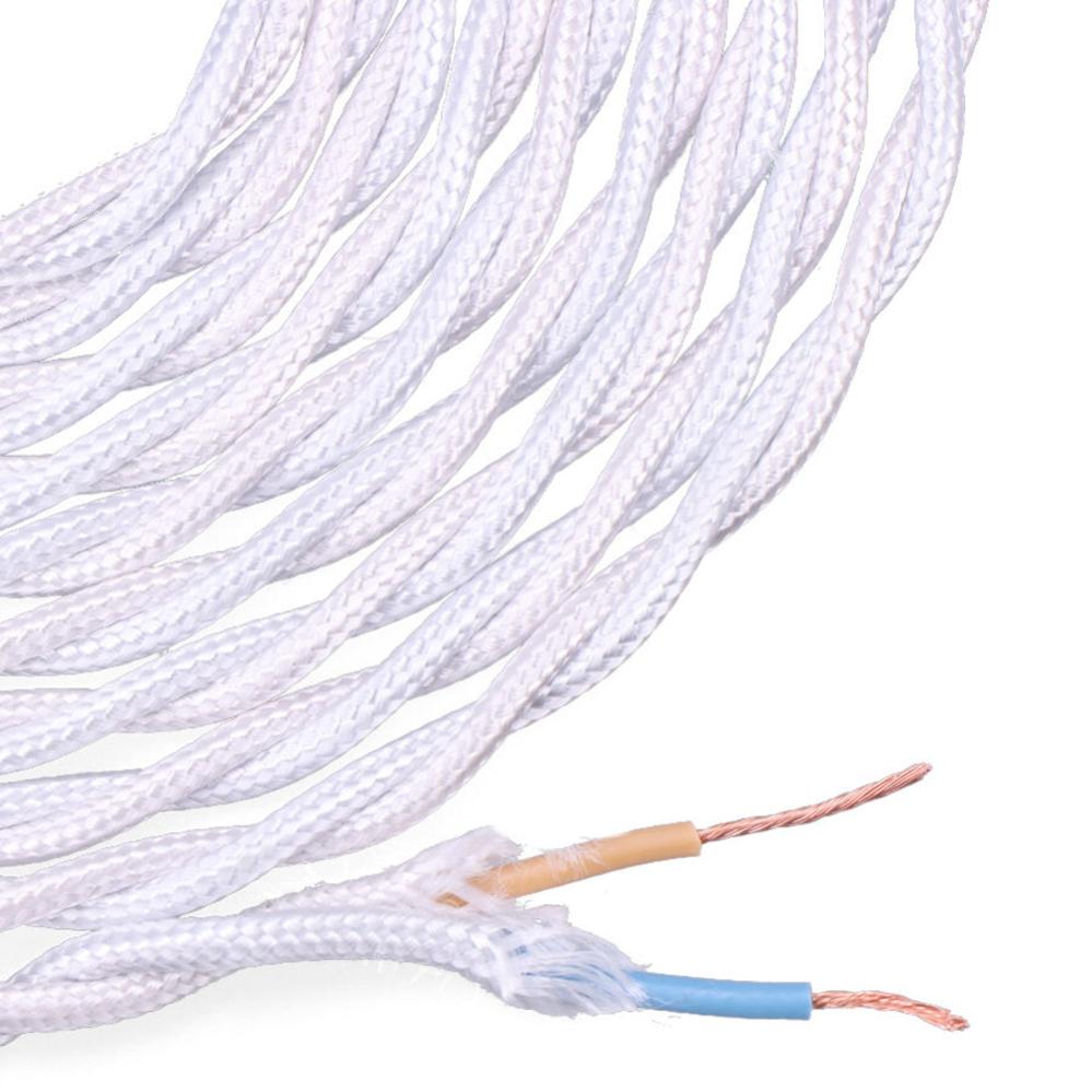 Cable textil trenzado 2x0,75mm c-01 aluminio blanco seda 5m 8425998118766 11876 EDM | Leroy Merlin