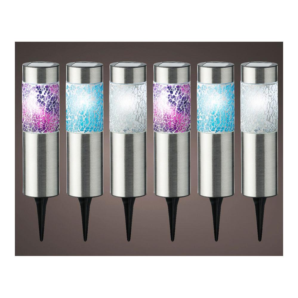 Set 6 balizas solares mod.gaudi 22x6cm lumineo colores surtidos ...