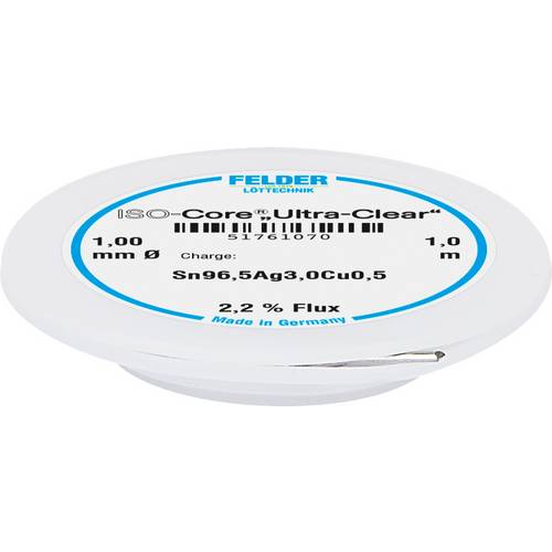 Felder Löttechnik ISO-Core Ultra Clear SAC305 Étain à souder bobine ...