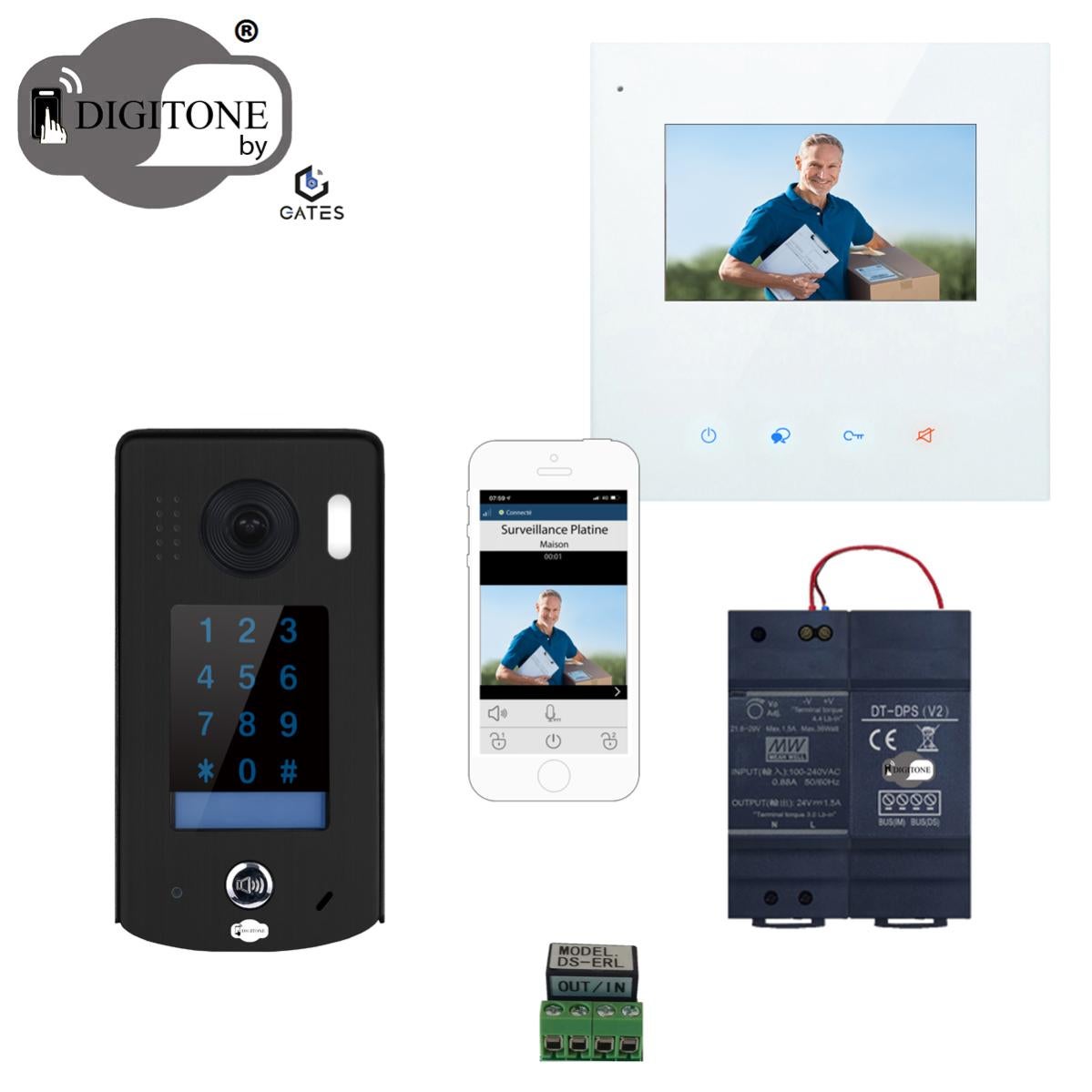 DIGI43CW- Kit portier vidéo Wi-Fi | Leroy Merlin